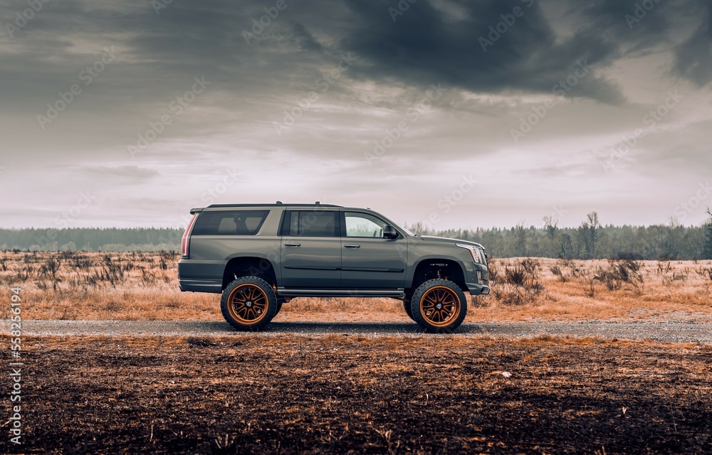 Seattle, WA, USA December 4, 2022 Lifted Cadillac Escalade Stock Photo ...
