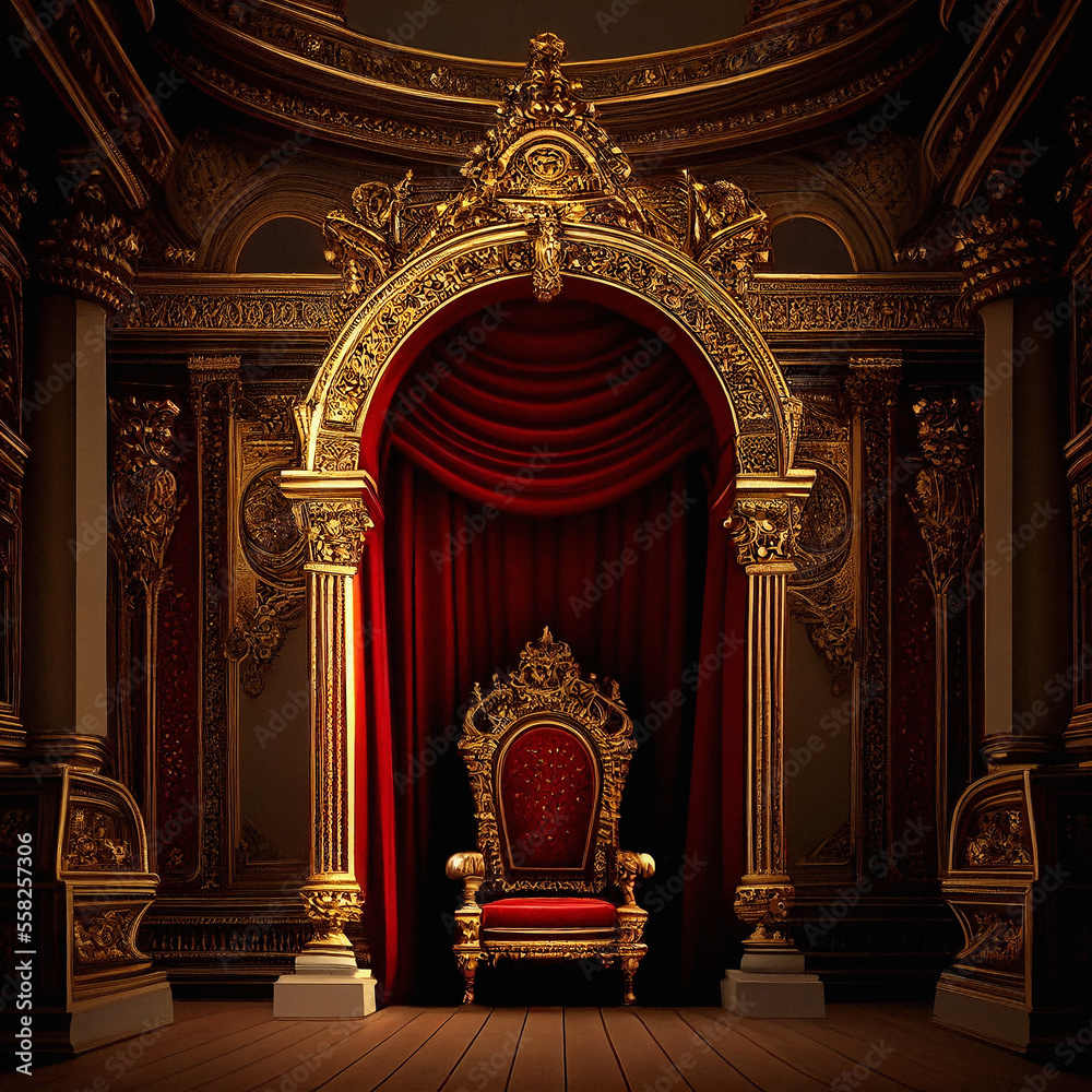 Royal Throne Room - Generative Ai Stock Illustration | Adobe Stock