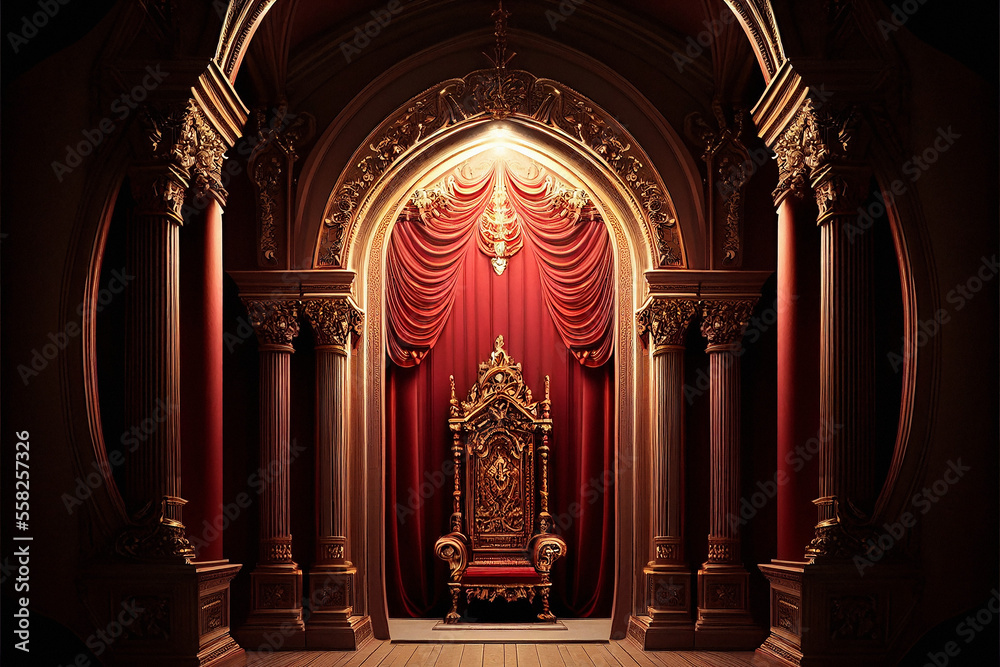 Royal Throne Room - Generative Ai Stock Illustration | Adobe Stock