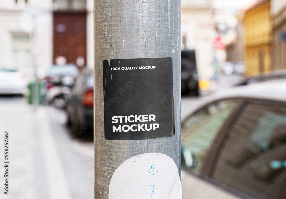 Sticker Mockup Paper Template Texture Street Urban Stock Template ...