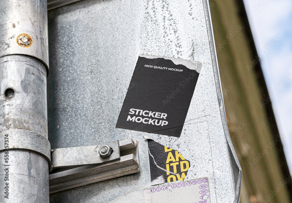 Sticker Mockup Paper Template Texture Street Urban Stock Template ...