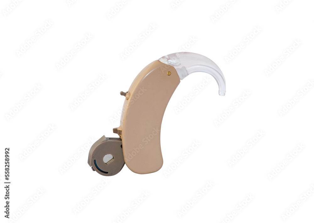 Digital hearing aid and its batteries on transparent background (png ...