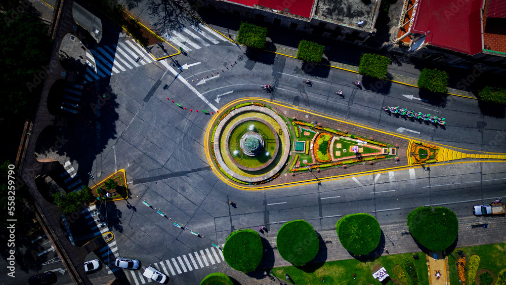 Fuentes las tarascas en Morelia, Michoacán con dron en día de muertos ...