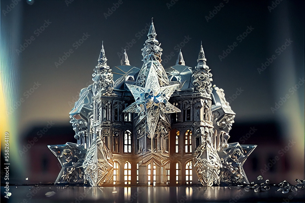 3d design of crystal castle Stock Illustration | Adobe Stock