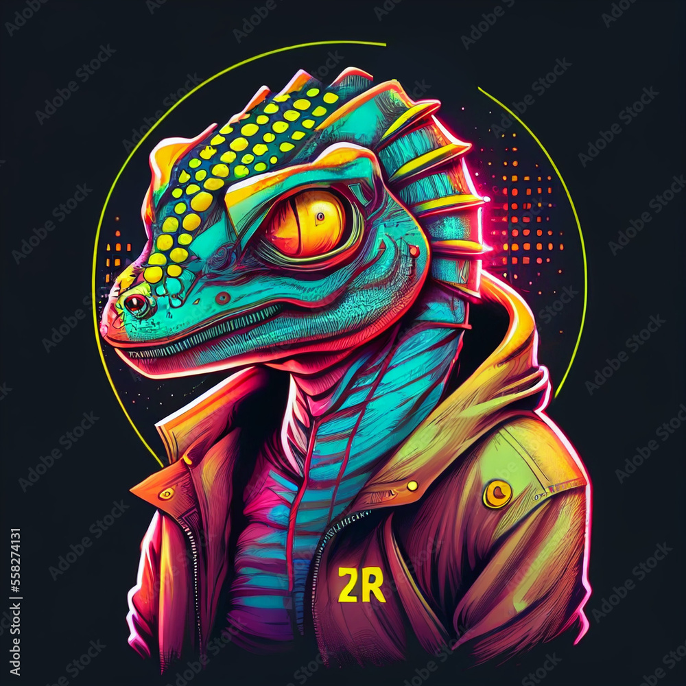 colorful illustration of cunning reptilians, conspiracy theory ...