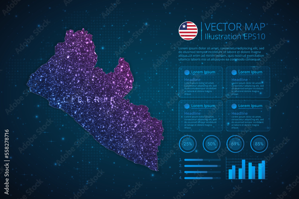 Liberia map infographics template for diagram, graph, presentation and ...