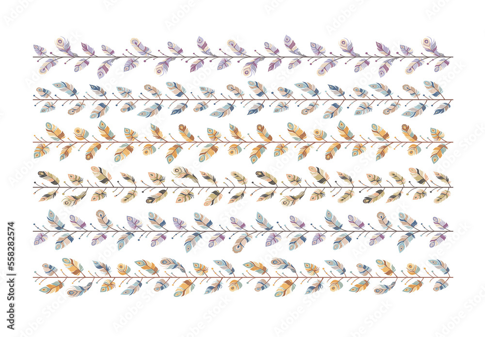 Seamless Vector Feather Border Stock Template | Adobe Stock