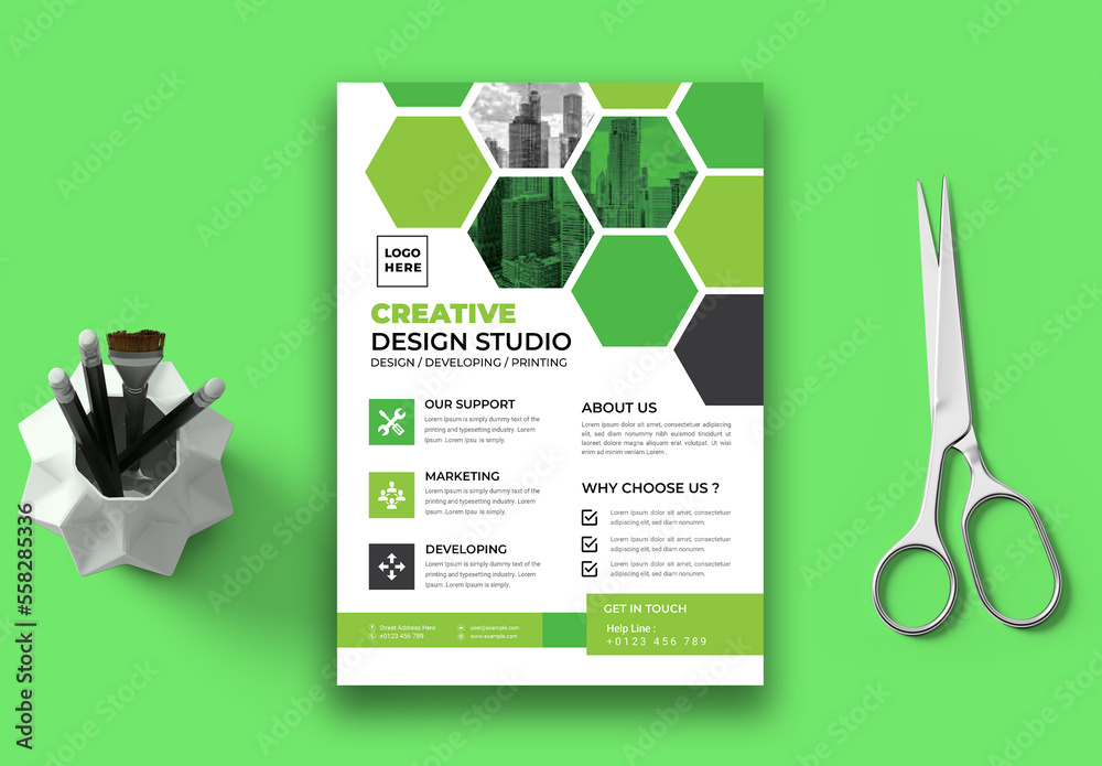 Creative Studio Flyer Design Stock Template | Adobe Stock