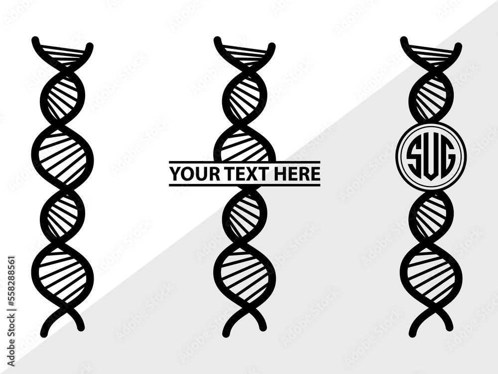Vetor do Stock: DNA Monogram, DNA Silhouette, DNA SVG, Molecule Svg ...