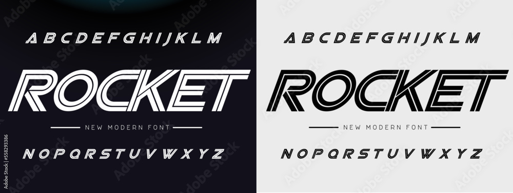 Abstract minimal modern alphabet line font. Minimal slim typography ...