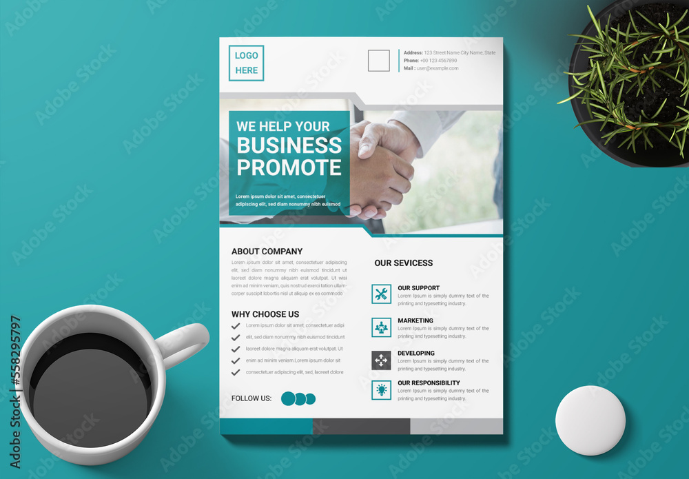 Business Promote Flyer Design Template Stock Template | Adobe Stock