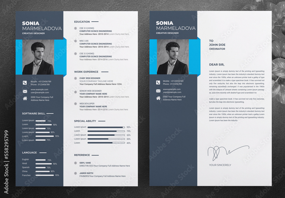 Business Resume Design Template Stock Template | Adobe Stock