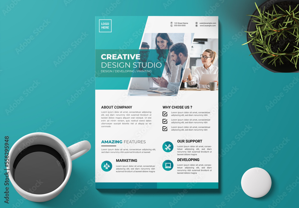 Design Studio Flyer Template Stock Template | Adobe Stock