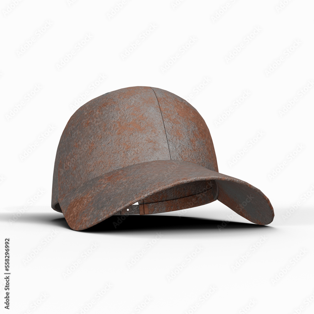 Rusty Iron Cap on White Background for Mockup. 3D Illustration. File ...
