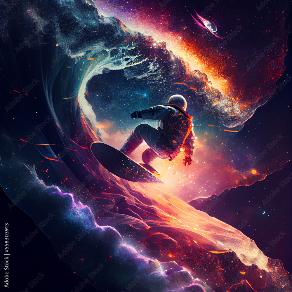 Astronaut Surfboard Wallpaper