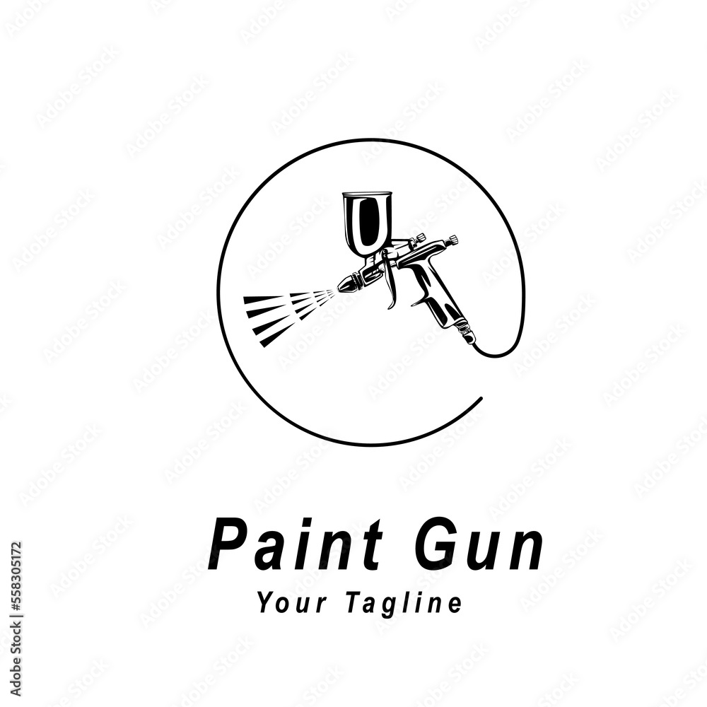Painting logo design template vector .spray gun vector illustration ...