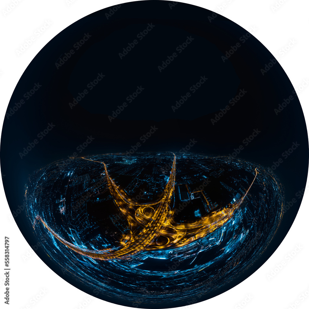 360 Degree Spherical panorama of Modern Multilevel Motorway Junction ...