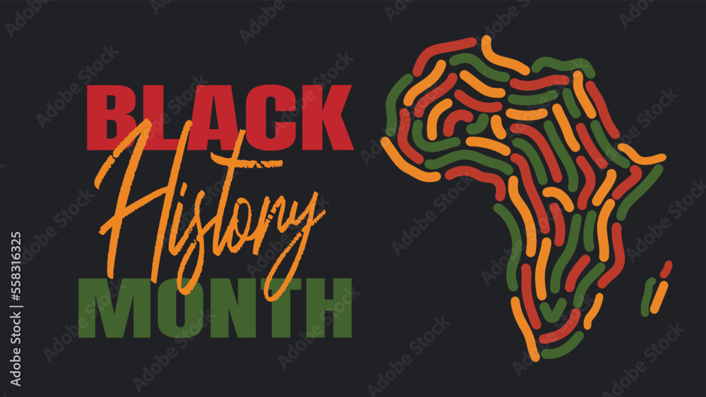 Black History Month banner - African American heritage celebration in ...