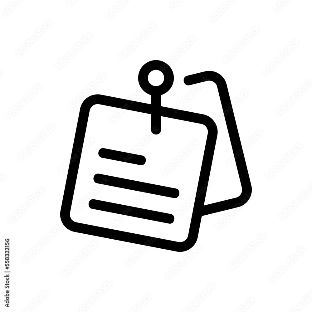 sticky note line icon Stock Vector | Adobe Stock