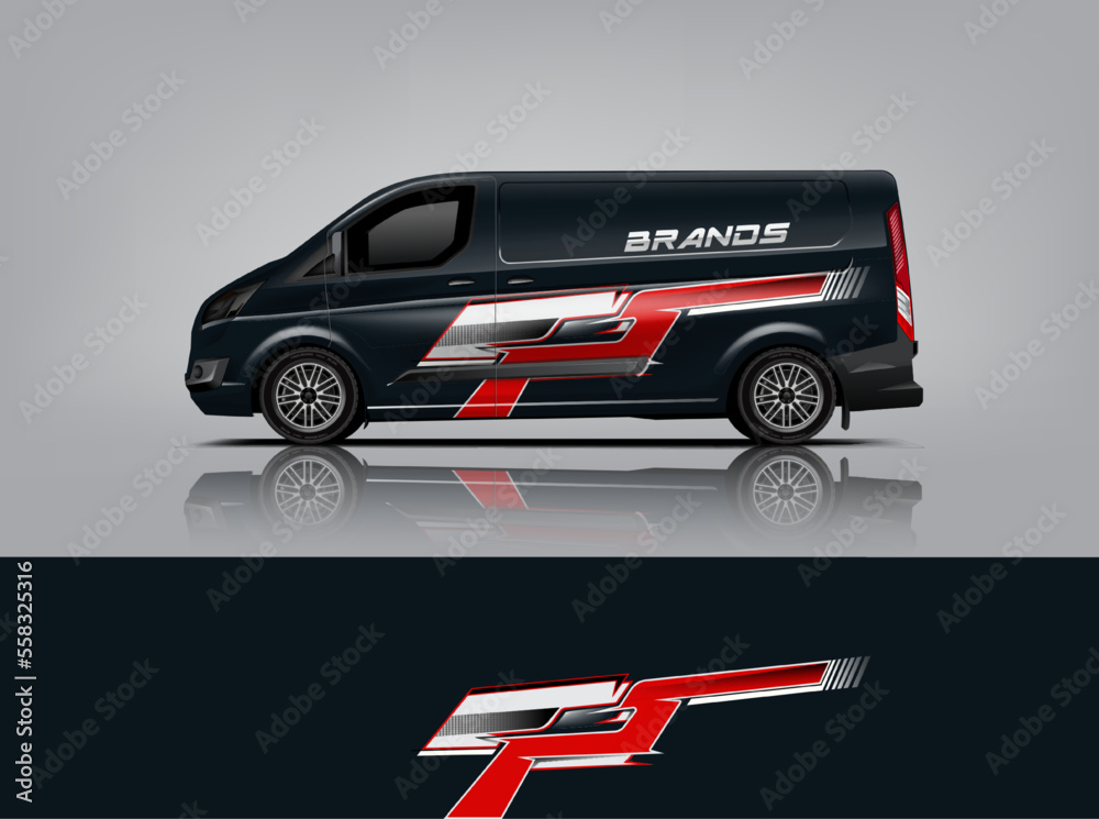 Car decal design vector. Graphic abstract stripe racing background kit ...