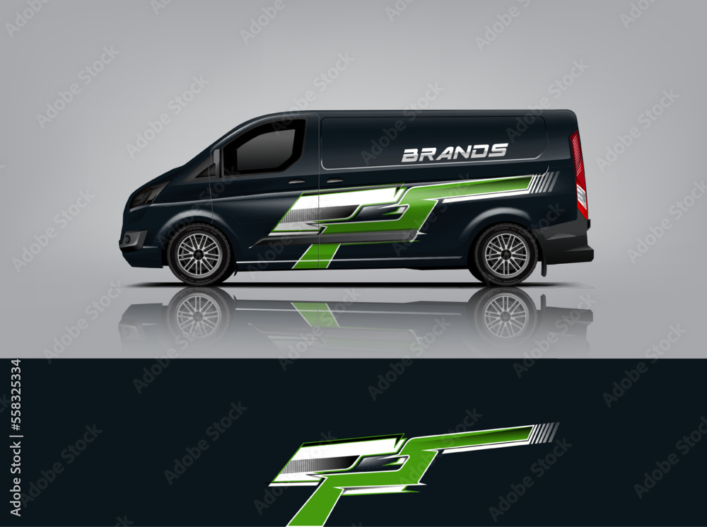 Car decal design vector. Graphic abstract stripe racing background kit ...