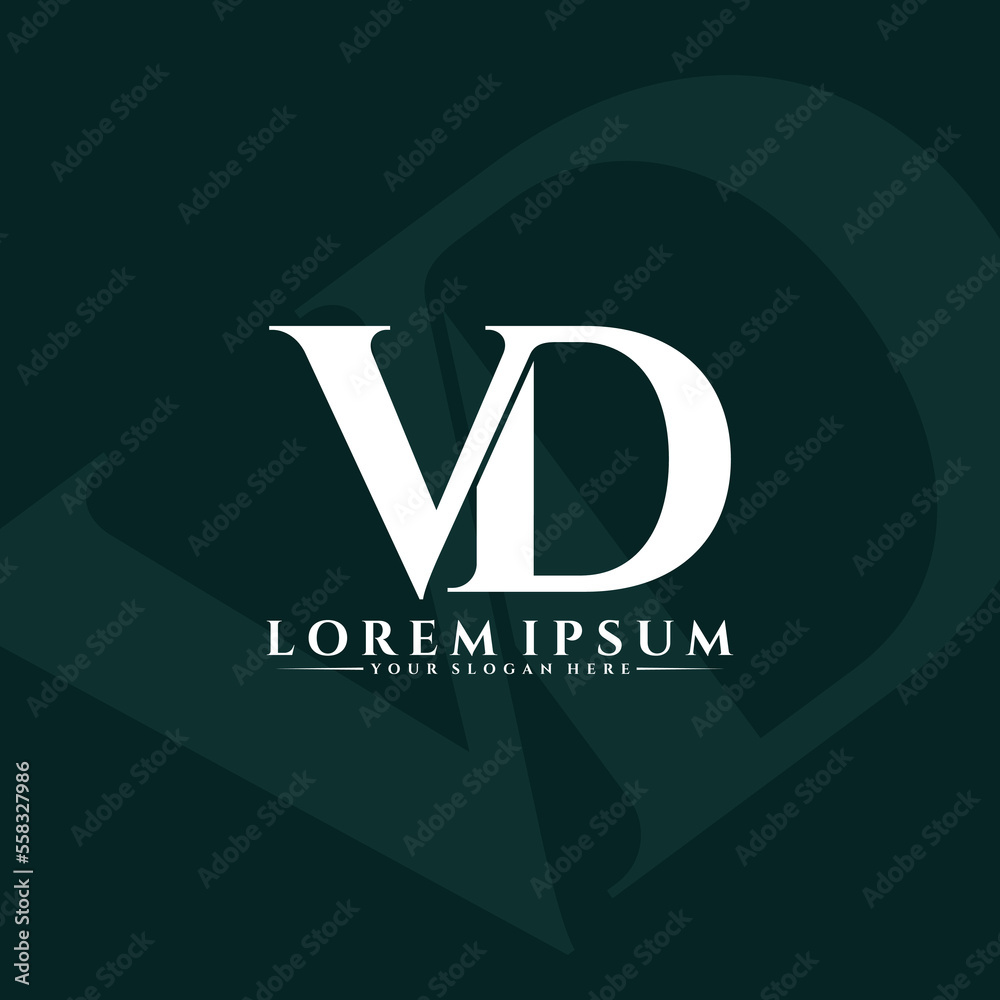 Letter VD luxury logo design vector Stock Vector | Adobe Stock