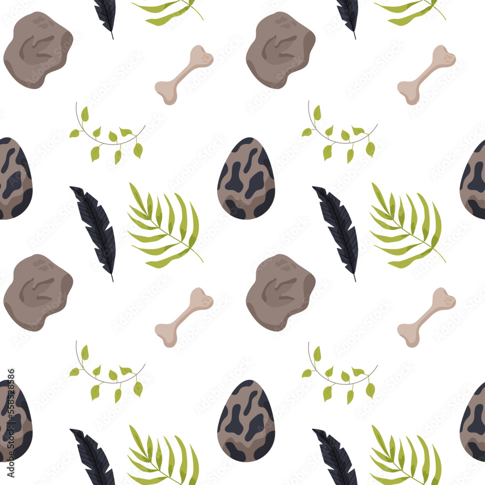 Dinosaur seamless pattern footprint tracks. Minimal color background ...