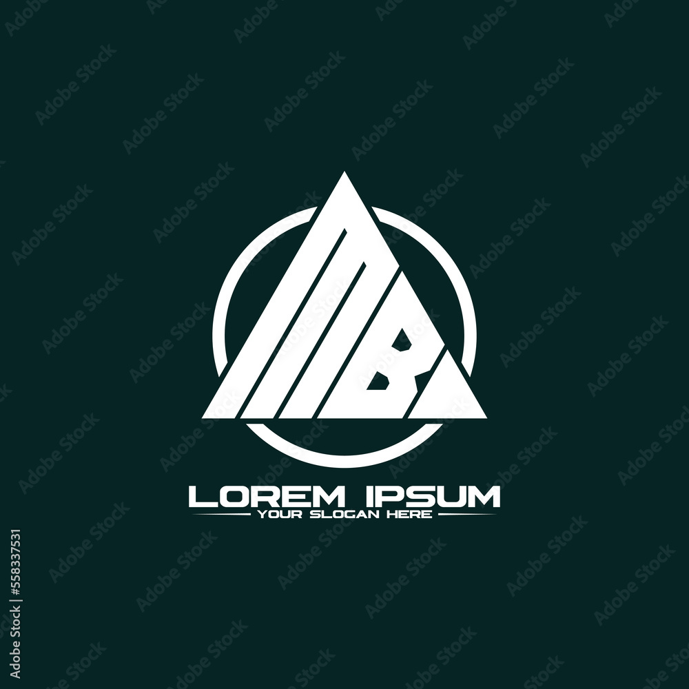 Letter MB triangle logo design vector Stock Vector | Adobe Stock