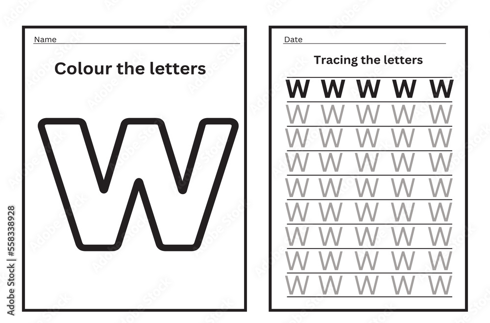 Alphabet tracing practice Letter W. Tracing practice worksheet ...