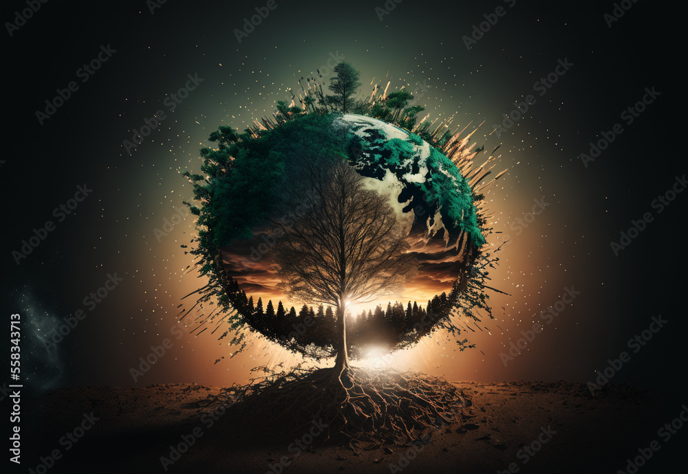 An abstract background of the impact of deforestation on the ...