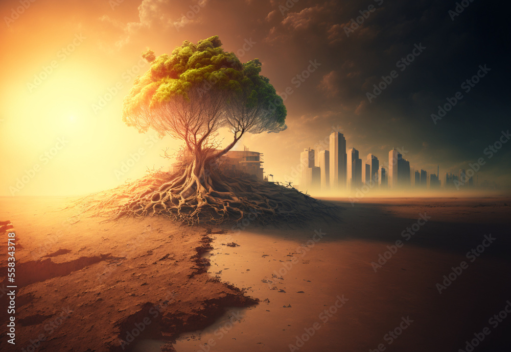 An abstract background of the impact of deforestation on the ...