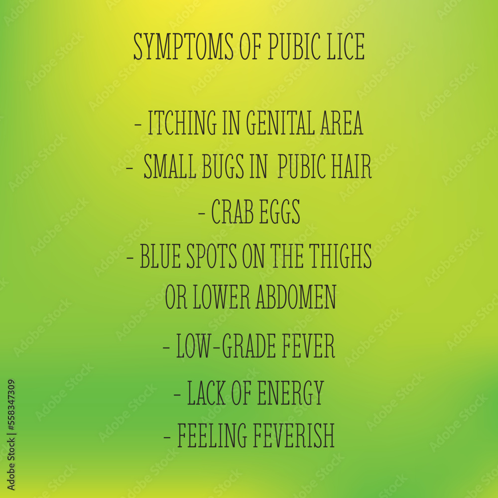 symptoms of pubic lice. Vector illustration for medical journal or ...