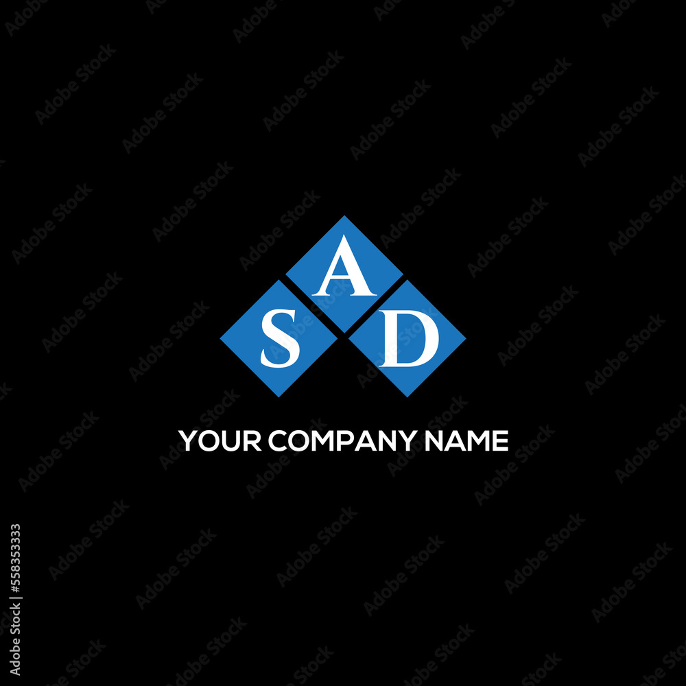 SAD letter logo design on BLACK background. SAD creative initials ...