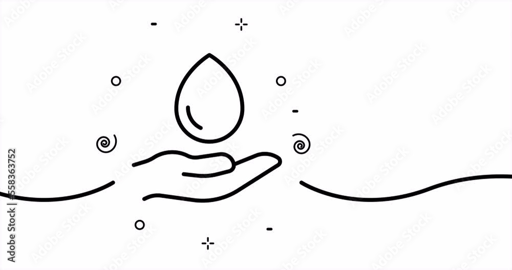 Drop in the hand. Liquid, water, rain, aqua, drinking, evaporation ...