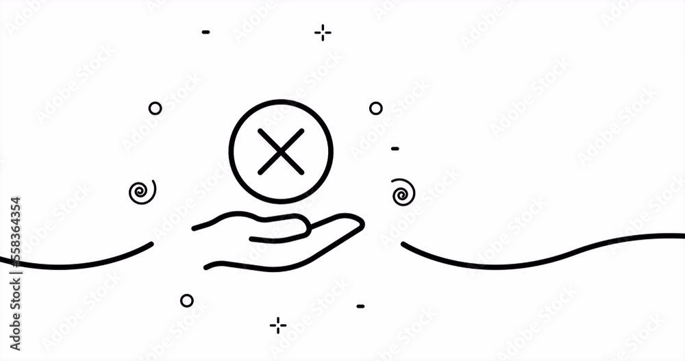 Crosses in the hand. Checkmark, reject, rejection, confirm ...