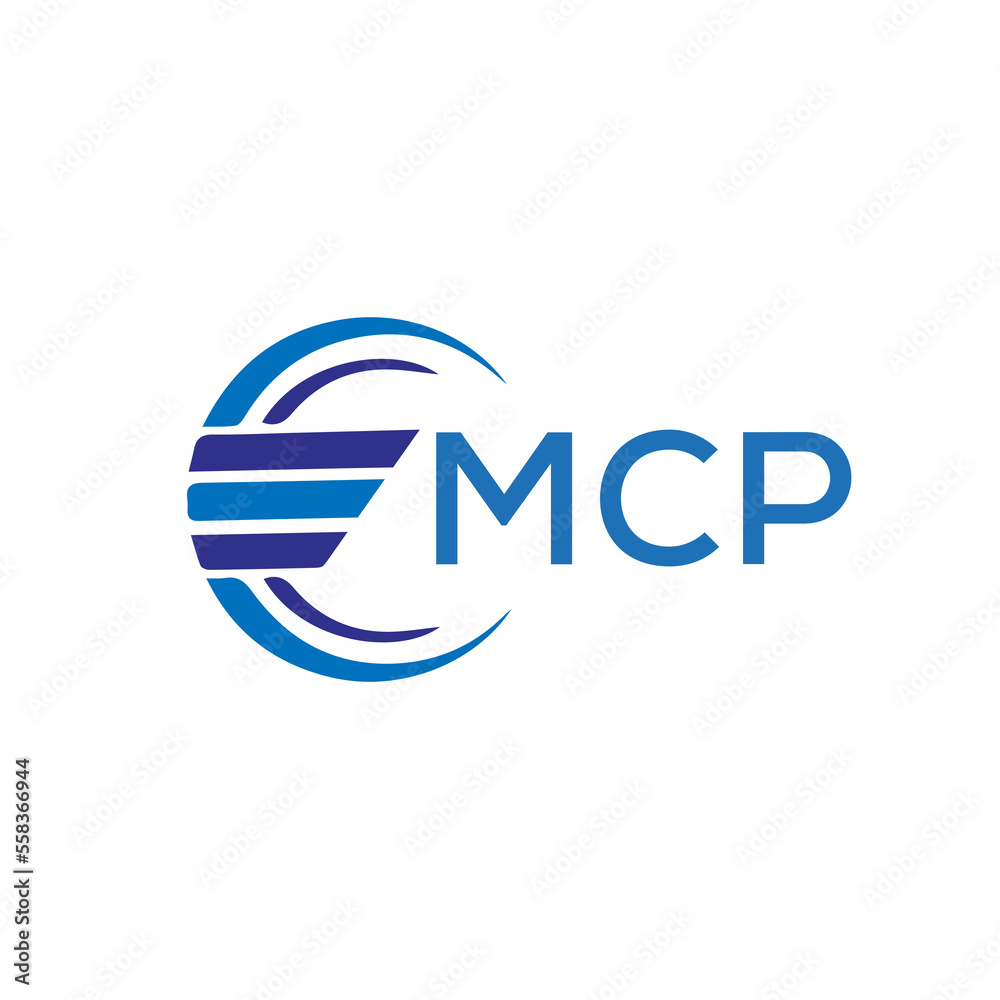 MCP letter logo. MCP blue image on white background. MCP vector logo ...