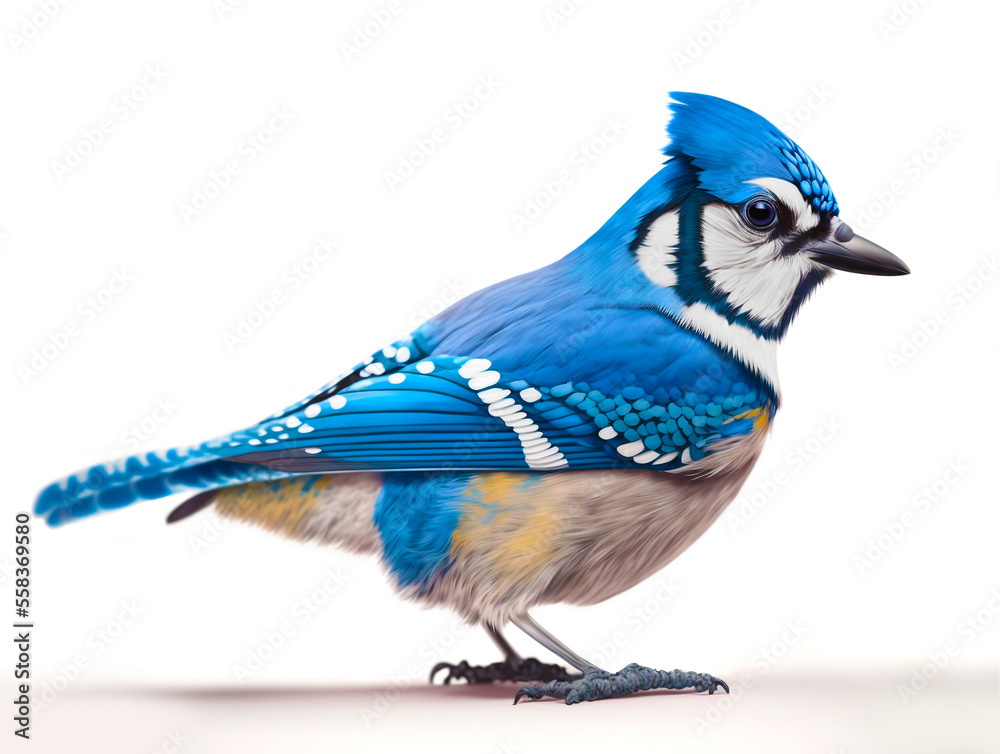 Blue Jay isolated on white background, illustration created with ...