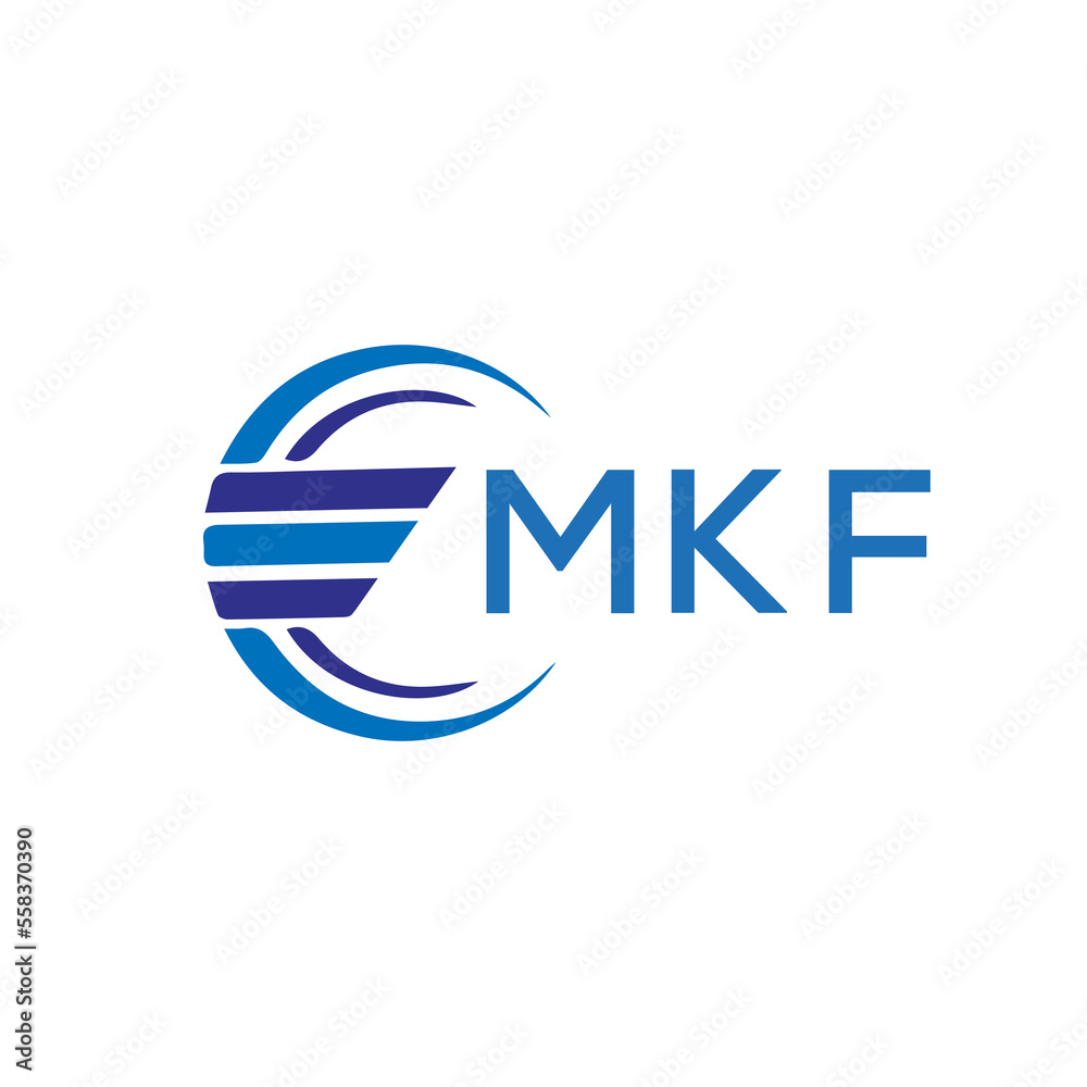 MKF letter logo. MKF blue image on white background. MKF vector logo ...