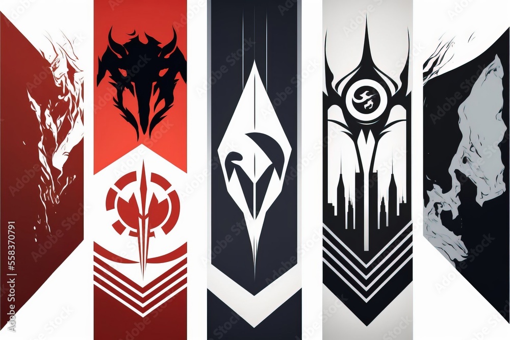 4K resolution or higher, collection of diverse simple abstract sci-fi ...