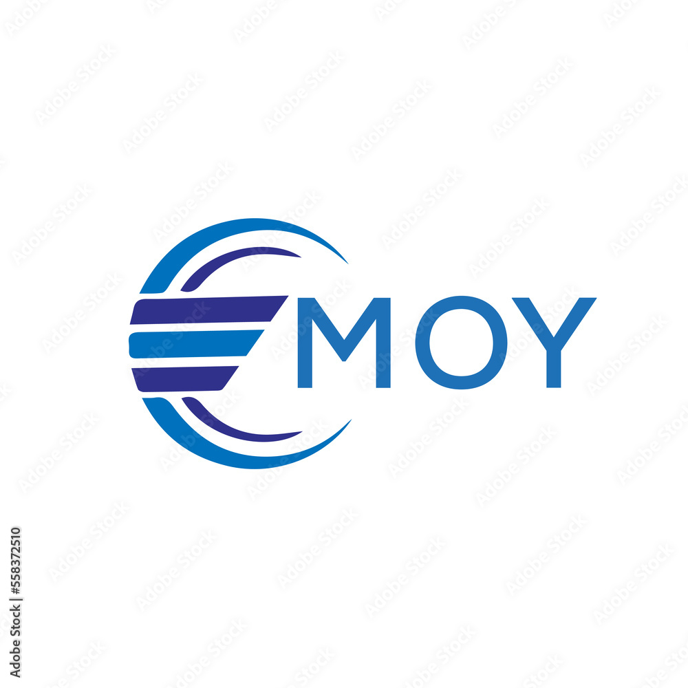 MOY letter logo. MOY blue image on white background. MOY vector logo ...
