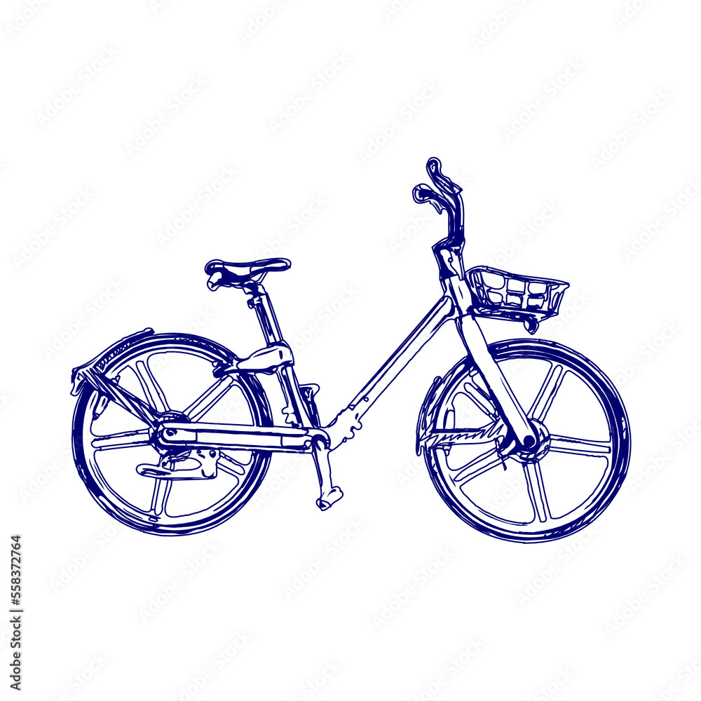 sketch of a bicycle image with a transparent background Stock ...