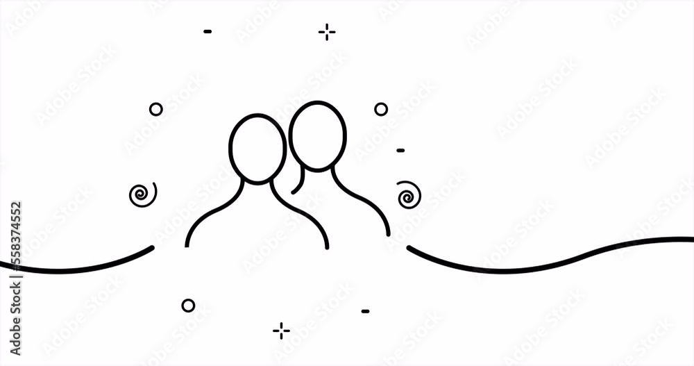 Two people. Society, teambuilding, teamwork, infographics, friendship ...