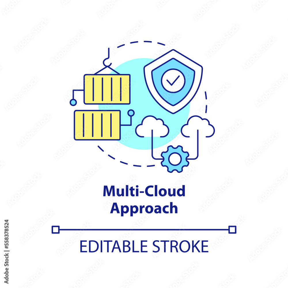 Multi-cloud approach concept icon. Data storage strategy. IoT trends ...
