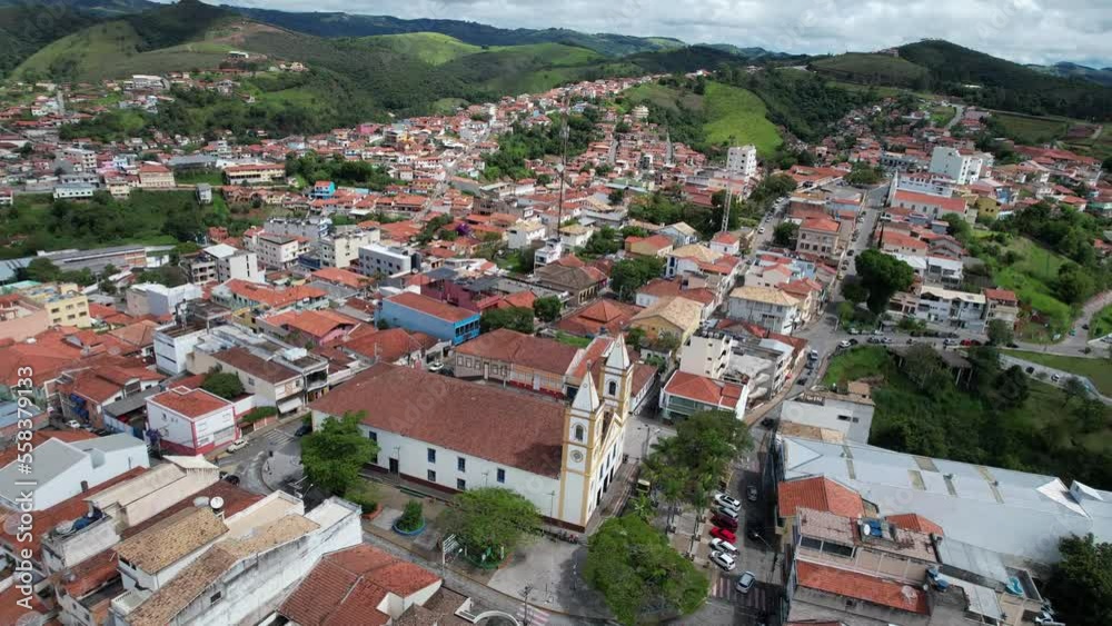 Aerial view of the city of Cunha in the interior of São Paulo. Brazil ...