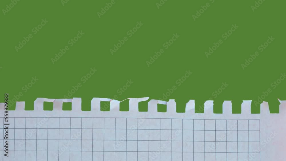 Ripped checkered paper on green screen chroma key background. 4k paper ...