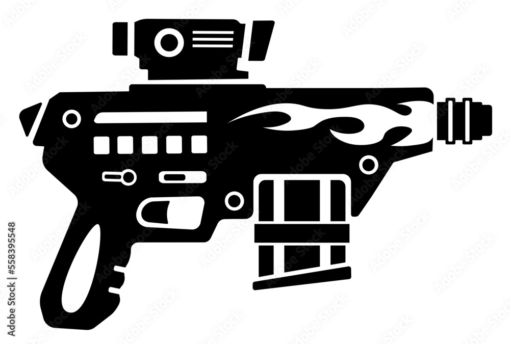 Automatic gun SVG, Gun SVG, Weapon SVG, Cartoon gun SVG Stock Vector ...
