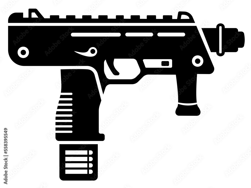 Automatic pistol SVG, Gun SVG, Weapon SVG, Automatic gun SVG, Cartoon ...