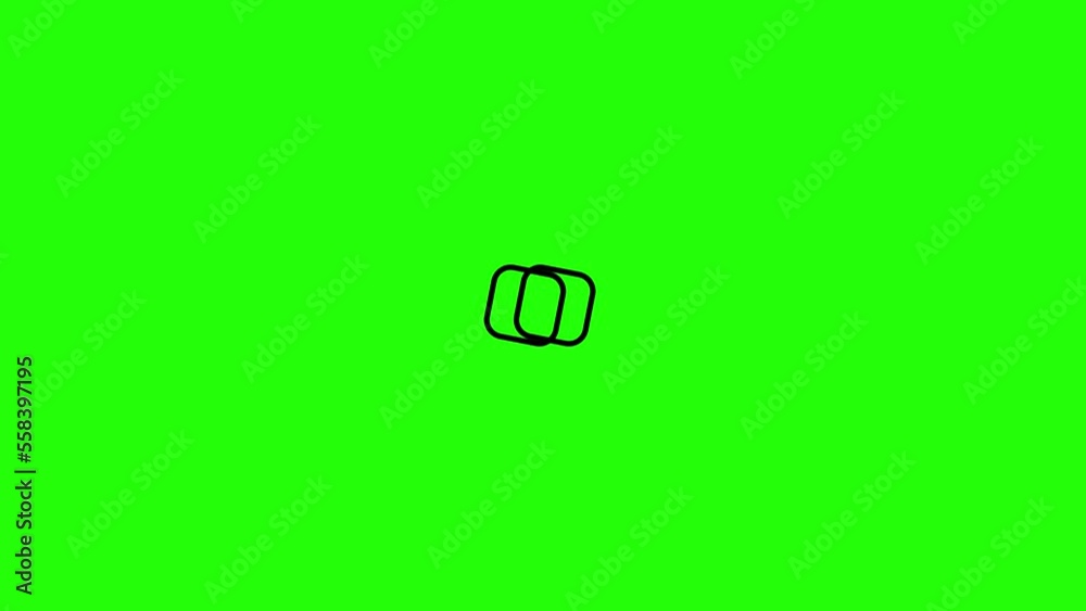Rounded Rectangle loading screen seamless loop animation 4k with green ...