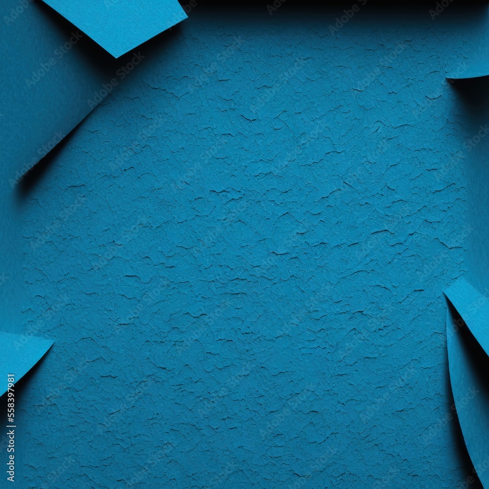 a blue background with a curved corner and a corner cut out of paper ...