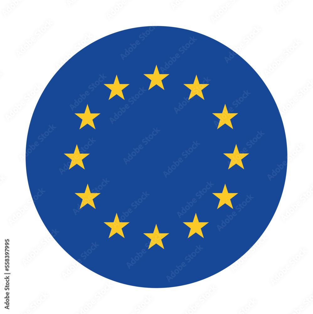 European union flag in the circle. Vector icon. Stock Vector | Adobe Stock